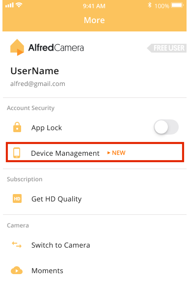 Device Management – AlfredCamera Help Center