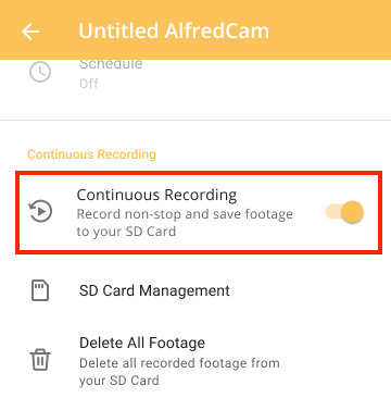 Continuous Recording (AlfredCam) – AlfredCamera Help Center