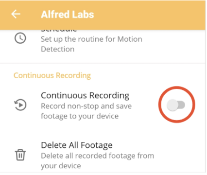 Continuous Recording – AlfredCamera Help Center